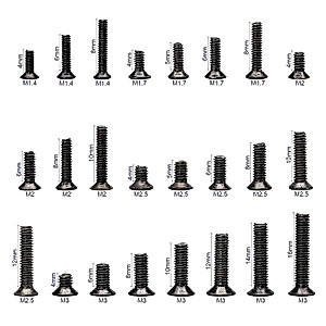 NINDEJIN Computer Laptop Notebook Screws Kit Phillips Flat + Round Pan Head Miniature Screws Set for Toshiba Gateway Samsung HP IBM Dell Sony Acer Asus SSD Hard Disk SATA