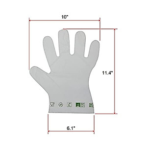 TYPLASTICS Compostable Food Prep Gloves, Large, Pack of 100, ASTM D6400, US BPI and Europe OK Compost HOME Certified