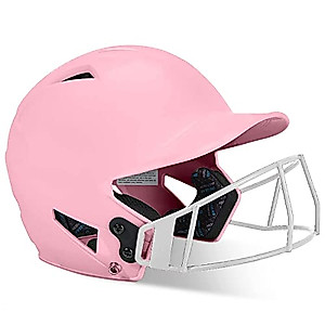 Champro Rise Pro Girls Softball Batting Helmet with Face Guard - Girls Softball Helmets - Bio Fresh/DRI-Gear Moisture Wicking Pad Liner - Pink, Senior