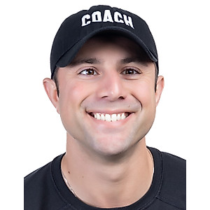 Ann Arbor T-shirt Co. Coach | Coaching Baseball Hat, Men & Women Team Cap - (Black, DadHat)