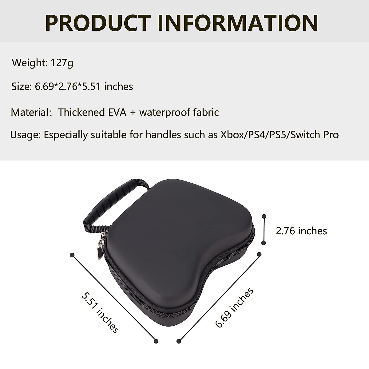 Flyekist Controller Case Compatible with Nintendo Switch Pro Controller, PS5, PS4, Xbox Controller and More Hard Protective Cover Travel Carrying Case Portable Storage Bag