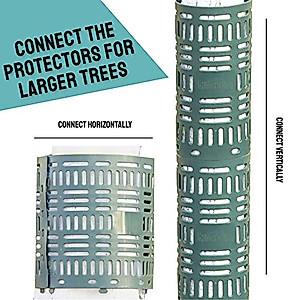 [ 6 Pack ] Plastic Tree Trunk and Bark Protector | Interlocking to Attach Vertically and/or Horizontally for Varying Tree Sizes | Protects Against Sun Scald, Mowers, Trimmers, and Animals