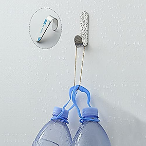 JYYHSF Adhesive Hooks, Kitchen Hooks,Wall Hooks Heavy Duty Stainless Steel Wall Hooks Adhesive for Hanging Jackets,Coat, Bag, Party Light Strip , Kitchenware, Bathrobes, Bath Towels (20 PCS,Silver)