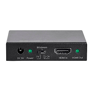 Monoprice Blackbird 4K HDMI Audio Extractor - 18Gbps, HDCP 2.2, 4K@60Hz, YCbCr 4:4:4, Digital And Analog Out