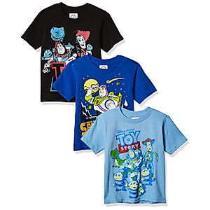 Disney Little Boys' Toddler Toy Story, 3 Pack T-Shirts, Assorted 3T