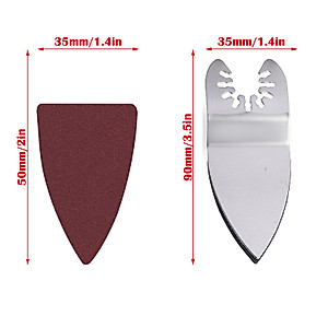 MGGi 51Pcs 50mm Triangular Finger Oscillating Multi Tool Sanding Pads Kits Compatible with Bosch,Chicago,Craftsman,Dewalt, Dremel,Fein,Westfalia,Makita,Milwaukee,Rockwell,Include 1 Finger Sand Disc
