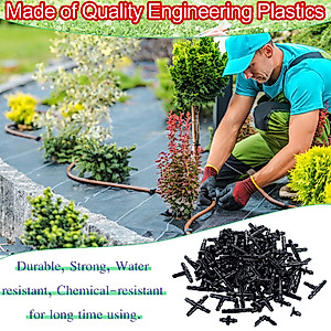 200 Pieces Irrigation Fittings Kit, Drip Irrigation Barbed Connectors for 1/4 Inch Water Hose Connectors, 80 Straight Barbs 60 Tees 20 Elbows 20 End Plug 20 4-Way Coupling for Garden Lawn Drip Systems