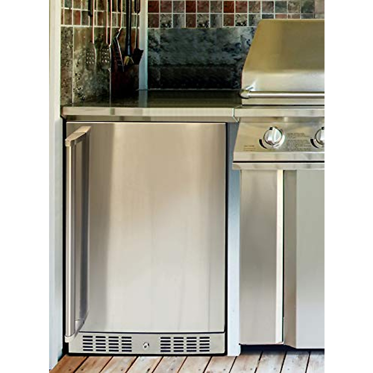 Brama Outdoor Refrigerator Built-In or Freestanding with Automatic Defrost, LED Display and Control Panel