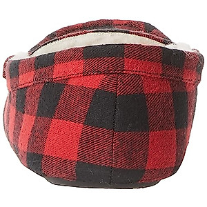 Amazon Essentials Men's Moccasin Slipper, Black Red Buffalo Check, 13