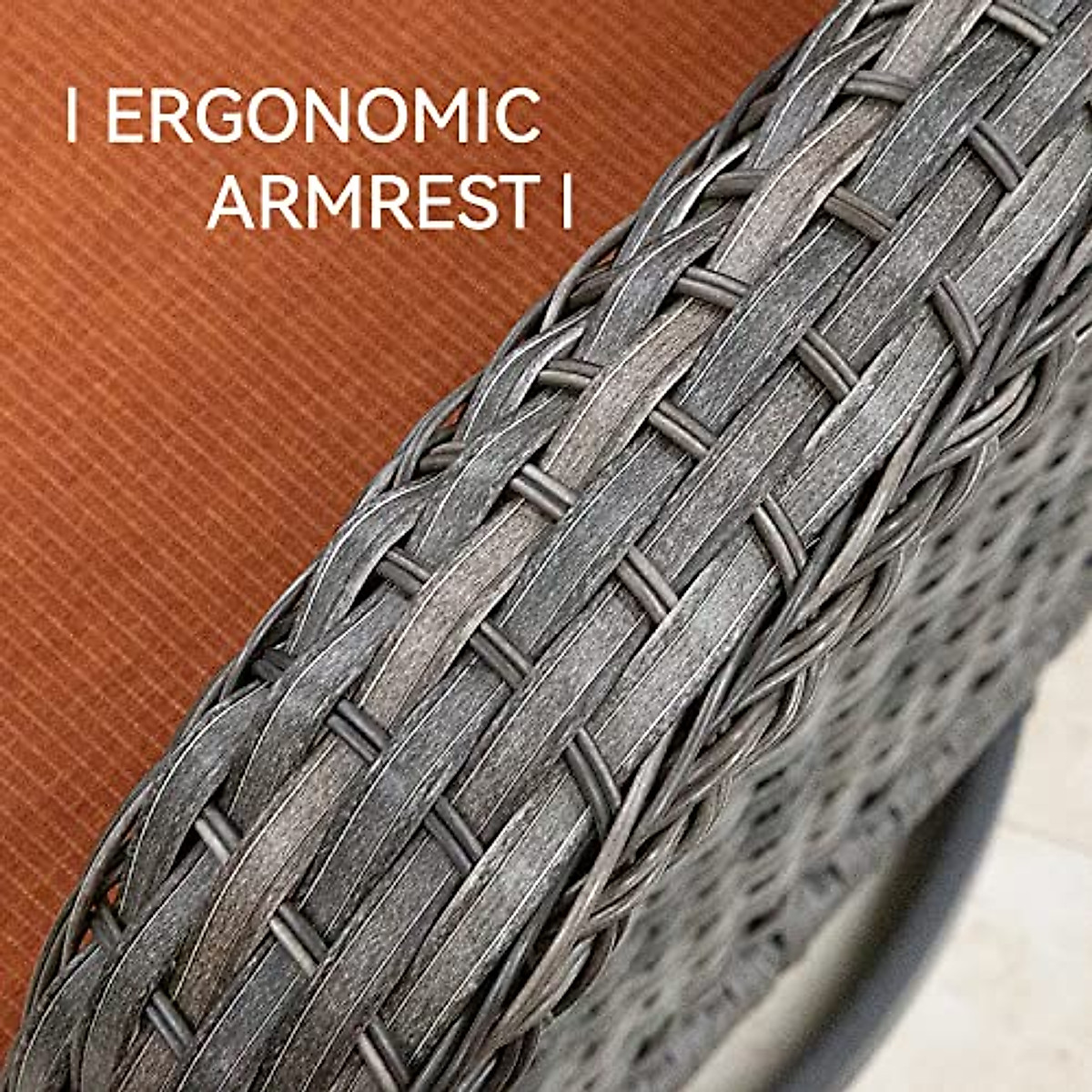 Joyside 5 Piece Outdoor Patio Furniture Set Wicker Conversation Bistro Set Swivel Rocking Chairs with Side Table and Ottomans for Garden, Backyard, Porch, Deck(Mixed Grey/Green)