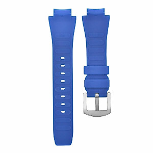 Ewatchparts 26MM RUBBER BAND STRAP COMPATIBLE WITH IWC AQUATIMER 3719, 371918 WATCH FAMILY CHRONO BLUE