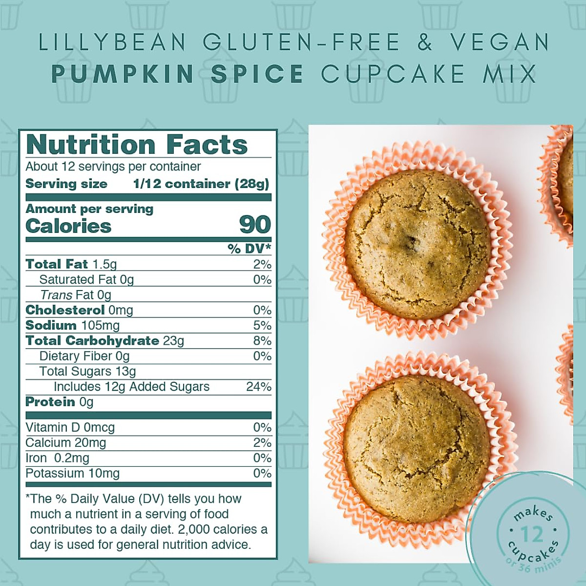 LillyBean by PastryBase Pumpkin Spice Cupcake Mix, 340 GR