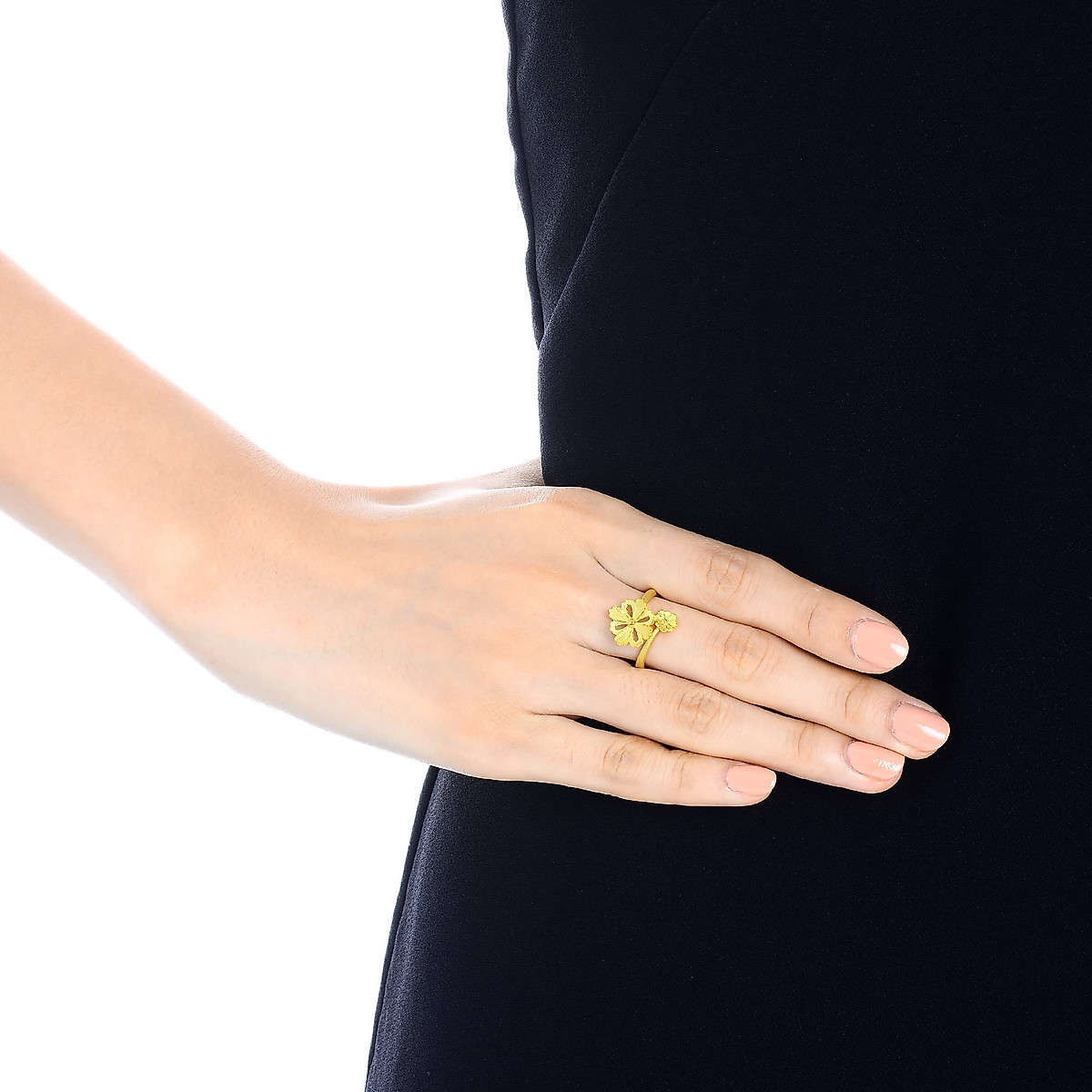 CHOW SANG SANG Cultural Blessings Daily Bliss 999.9 24K Gold Price-by-Weight 3.36g Gold Luxurious Blossom Ring (Size 13) for Women and Wedding Occasion 88427R (13) (17)