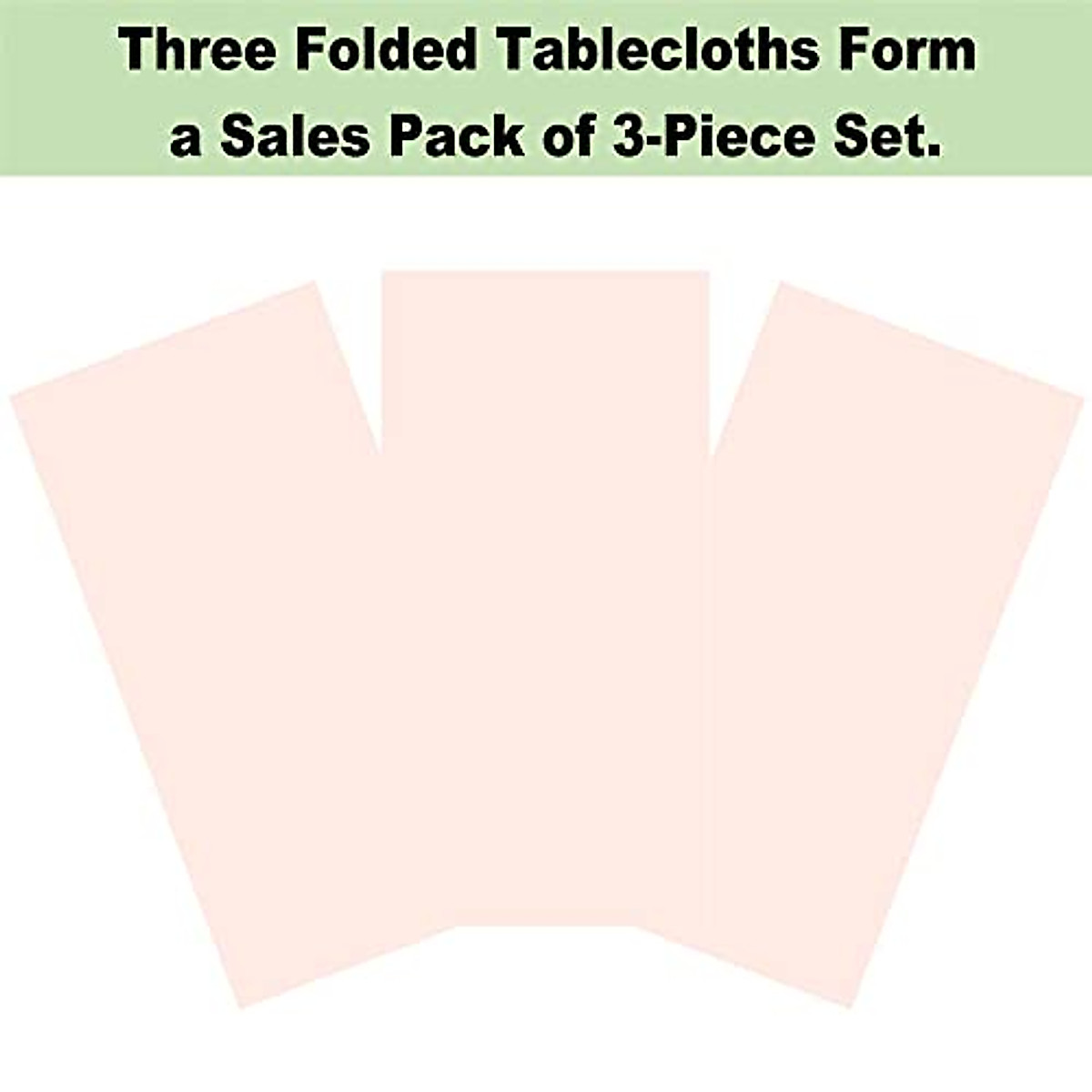Plastic Light Pink Tablecloths 3 Pack Disposable Table Covers 54" x 108" Baby Pale Pink Table Cloths for Parties Bridal Shower Engagement Wedding Birthday, Fits 6 to 8 Foot Rectangle Tables