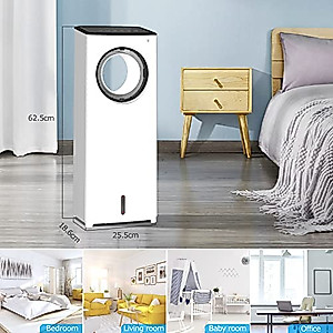 Portable Air Conditioner, 3-IN-1 Evaporative Air Cooler, Personal Bladeless Tower Fan/AC Cooling & Humidification, 3 Wind Speeds, 3 Modes, 40°Oscillation, 4-8H Timer with Remote Control, Evaporative Coolers For Room Home Office