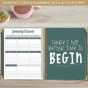 bloom daily planners 2024 Hardcover Calendar Year Goal & Vision Planner (January 2024 - December 2024) - Monthly/Weekly Column View Agenda Organizer - 7.5" x 9" - Dreams In Bloom