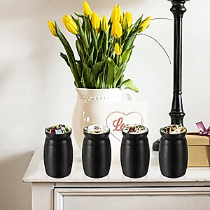 Photo Custom Small Urns for Human Ashes Mini Cremation Urns for Ashes Aluminium Picture Ashes Holder-Black