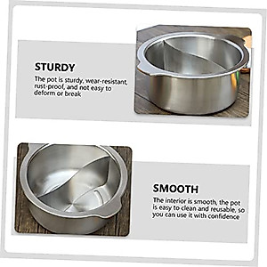 Healeved 1pc Stainless Steel Skewer Pot Rice Cooker Stainless Steel Korean Pots for Cooking Noodle Cooker Korean Shabu Shabu Stainless Steel Sauce Pan with Lid Shabu Hot Pot Non-stick Pot