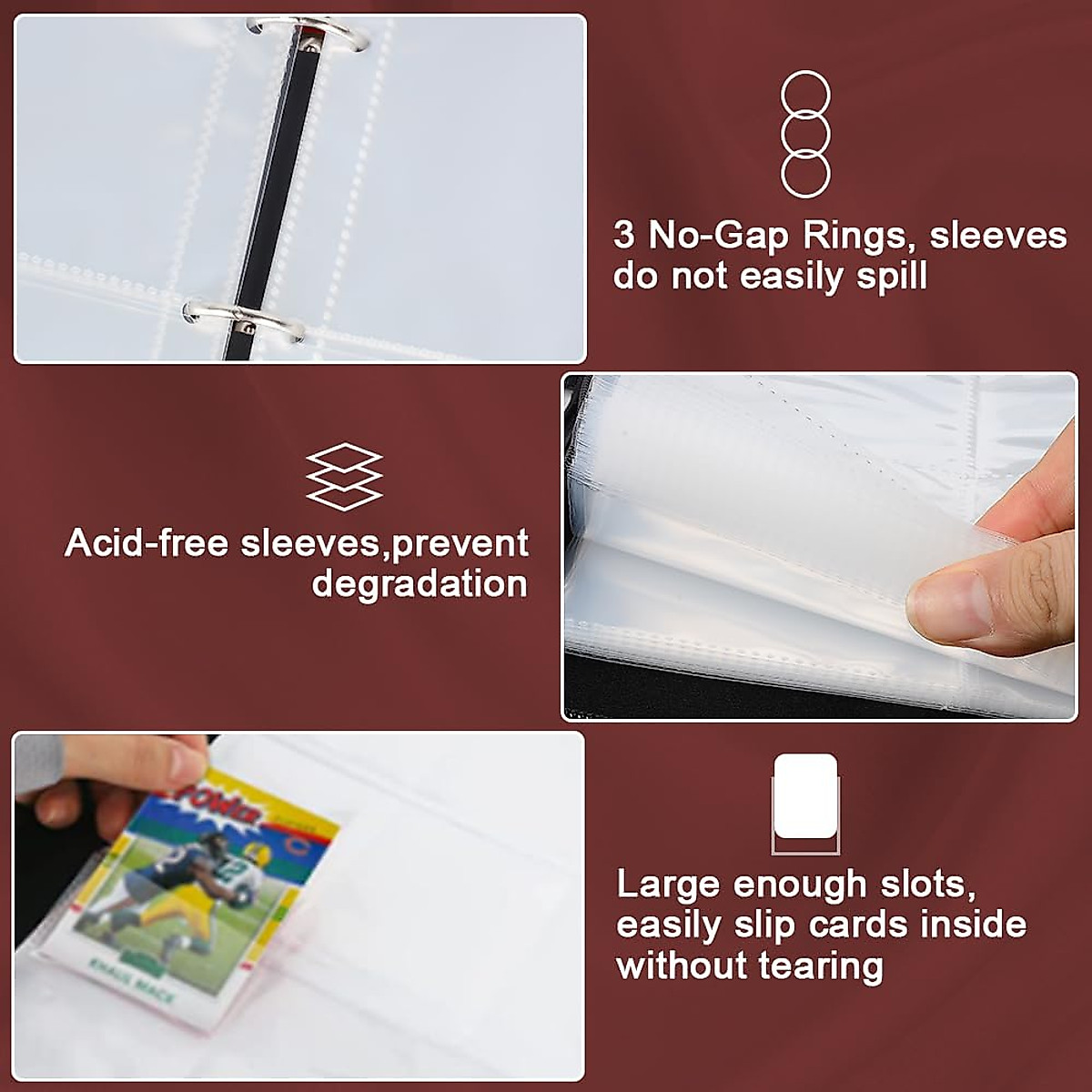 Trading Card Binder 9 Pocket, FOME Portable Card Binder Trading Card Holder with 900 Cards and 50 Removable Sleeves, Binder Photo Album Suitable for Yugioh MTG TCG Game Cards, Sports Cards