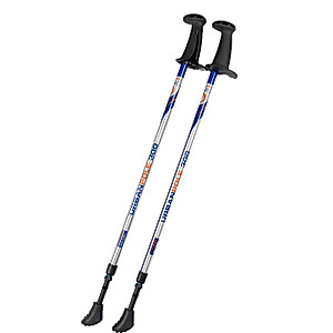 Urban Poling Urban Poles Series 300 – Fitness Edition, Blue & Silver, 1 Pair – for Users 4'2"–6'2" – Lightweight, Aluminum Nordic Walking Sticks – Collapsible & Adjustable Hiking Gear – Ergonomic