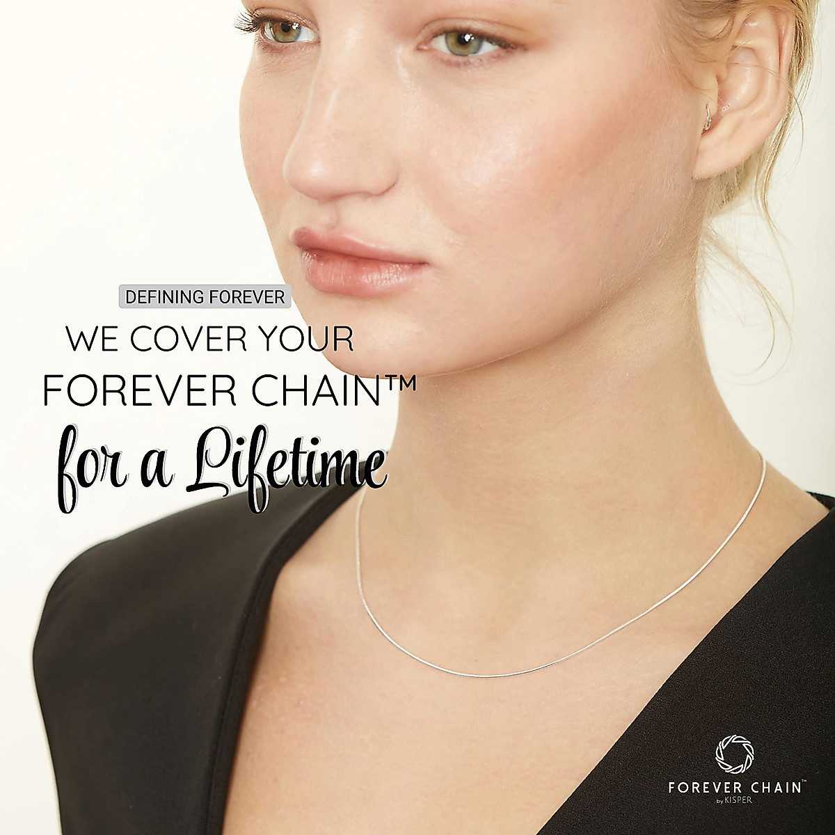 KISPER Sterling Silver Snake Chain Necklace –Thin, Dainty, Sterling Silver Plated Stainless Steel Jewelry for Women & Men with Lobster Clasp, 20"