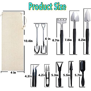 Wobodan 12 Pcs Succulent Tools Set Mini Transplanting Garden Tools Kit for Indoor Gardening Flower Pot Cactus Care