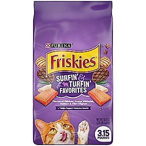 Purina Friskies Surfin' & Turfin' Favorites Dry Cat Food, 3.15 Lb Bag (Pack Of 2)