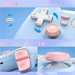 BEITONG BAT4 Wireless PC Game Controller,Dual Vibration Retro Gamepad Joystick for Windows 7 8 10 11/Steam/Simulators/Android TV Gaming (Bat 4 (Ice Cream))
