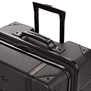 SwissGear 7739 Hardside Luggage Trunk with Spinner Wheels, Black, Checked-Large 26-Inch