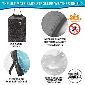 Baby Child Car Seat Rain Cover for Doona Car Seat Protects Insect Screen, Waterproof, Travel