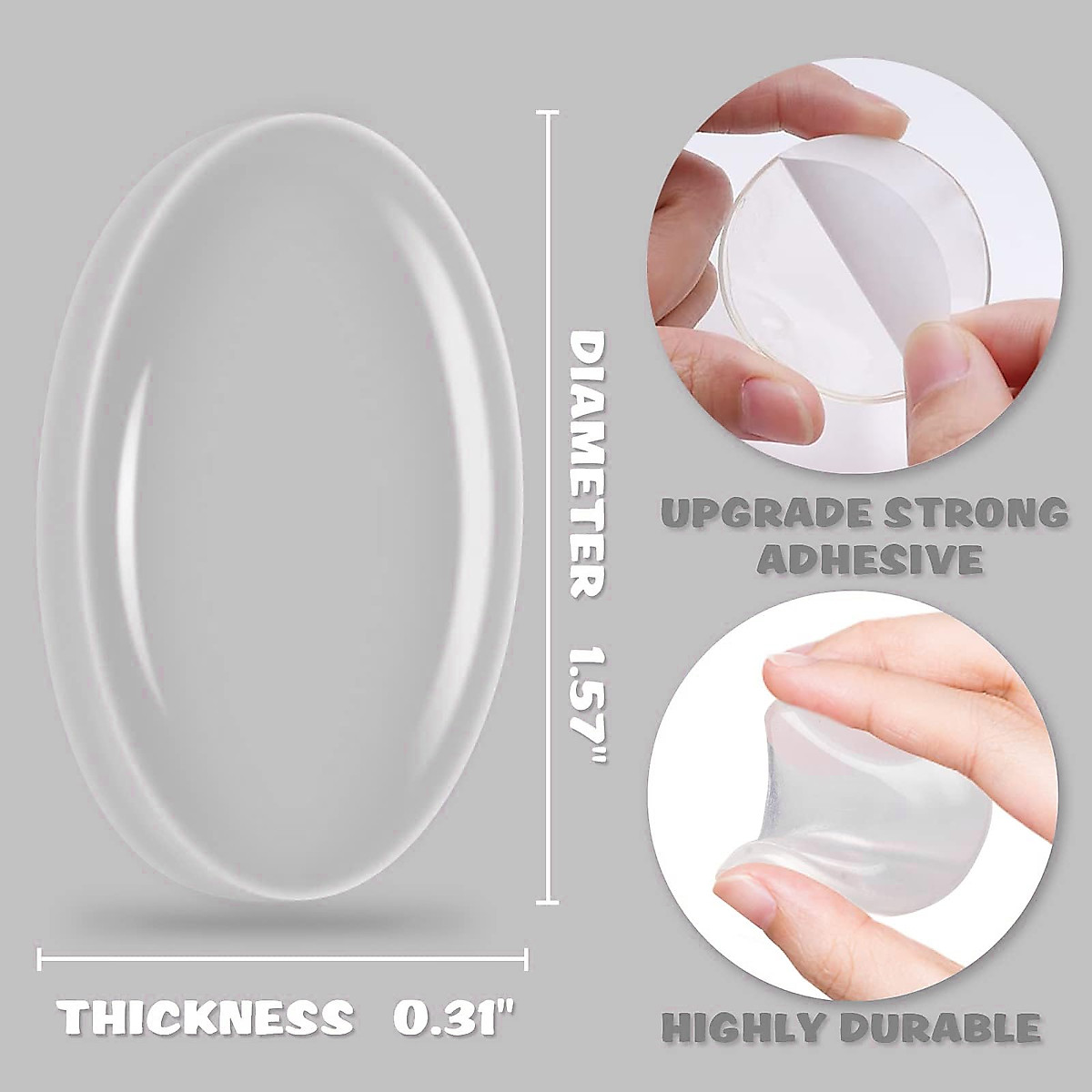 ShangPinFeiLi 8 Pcs Door Knob Wall Protector-Wall Protectors from Door Knobs，Door Bumper Reusable Solution for Stopping Wall Damage, Suitable for Fome and Office (1.57 Inch)