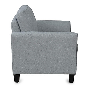 FIQHOME Accent Living Room,Furniture Armrest, Mid Century Modern Armchair with Pillow,Comfortable Single Sofa Chairs for Bedroom, Home Office(Gray)