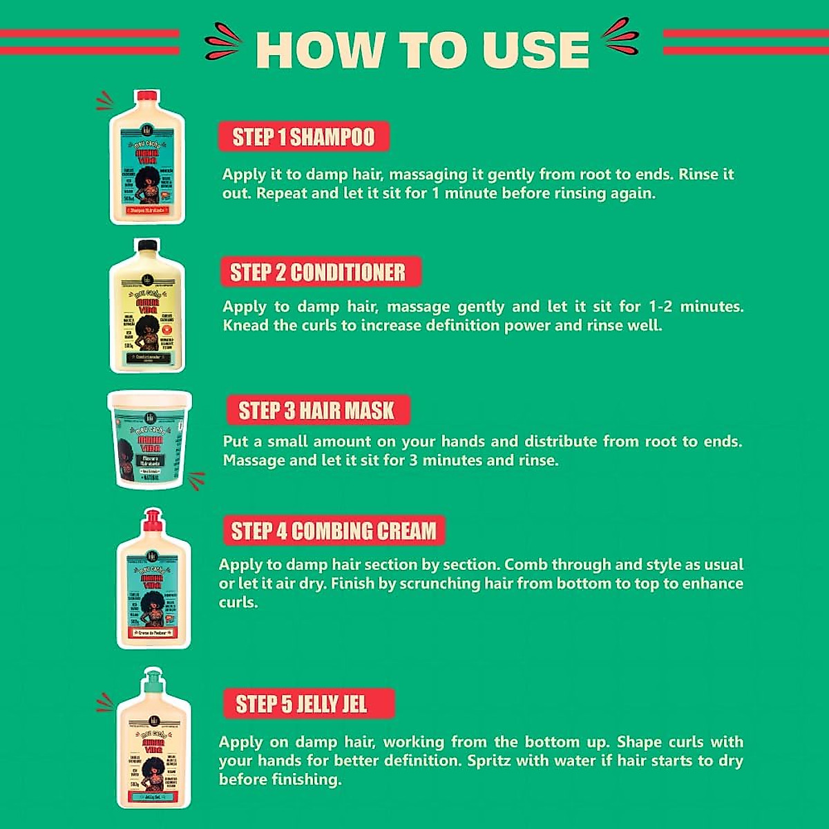 Lola From Rio - Meu Cacho Minha Vida - Hydrating Shampoo For Defined, Soft, Vibrant Curls, Nourishing, Mousturizing, Paraben, Sulfate-free 16.9 Fl Oz