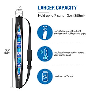 FireAnt Black Polyester Insulated Cooler Sleeve - Perfect Size for 7 Cans of Beer, 19" Long by 8" Wide, Ideal for Golfing, Picnics, Camping, Sporting Events, and More