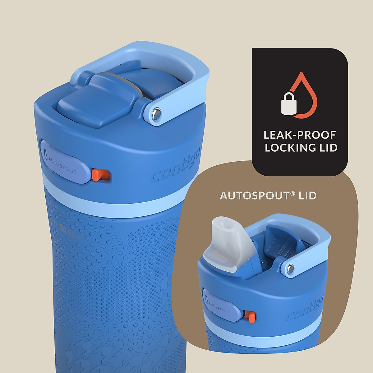 Contigo X Ally Love Ashland Chill 2.0, AutoSpout Lid, 24oz, Stellar Jay Cowhide Couture