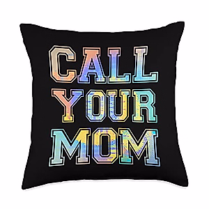 Unique Graduation 2021 2022 Gifts Call Your Mom Cushion Bedding Dorm Sofa Graduation Tie-Dye Throw Pillow, 18x18, Multicolor