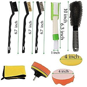 MAHIONG 22 PCS Car Cleaning Tools Kit, Car Detailing Brush Set, Auto Detailing Drill Brush Set Car Cleaning Kit with Tire Brush Polishing Pads for Interior Exterior Cleaning