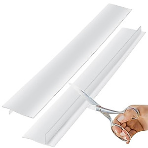 MSDADA 2 Pcs Silicone Stove Counter Gap Cover, Kitchen Counter Gap Anti-Slip Filler for Seals Spills Between Counter, Stovetop, Oven, Washing Machine (30 Inches, White）