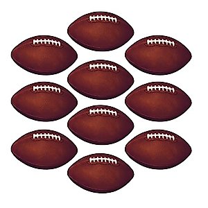 Beistle 10 Piece Miniature Paper Football Cut Outs Game Day Party Decorations, Brown/White/Black, 4"