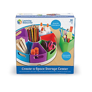 Learning Resources Create a Space Storage Center - 10 Piece set Art/Desk Organizer for Kids, Crayon/Homeschool Organizers and Storage