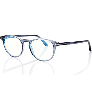 Eyeglasses Tom Ford FT 5803 -B 090 Shiny Tranparent Blue,"t" Logo/Blue Block L
