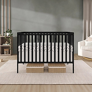 Dream On Me Synergy 5-In-1 Convertible Crib In Black, Greenguard Gold Certified