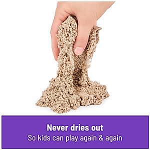 Kinetic Sand, Folding Sand Box with 2lbs of All-Natural Kinetic Sand, 7 Molds and Tools, Play Sand Sensory Toys for Kids Ages 3 and up
