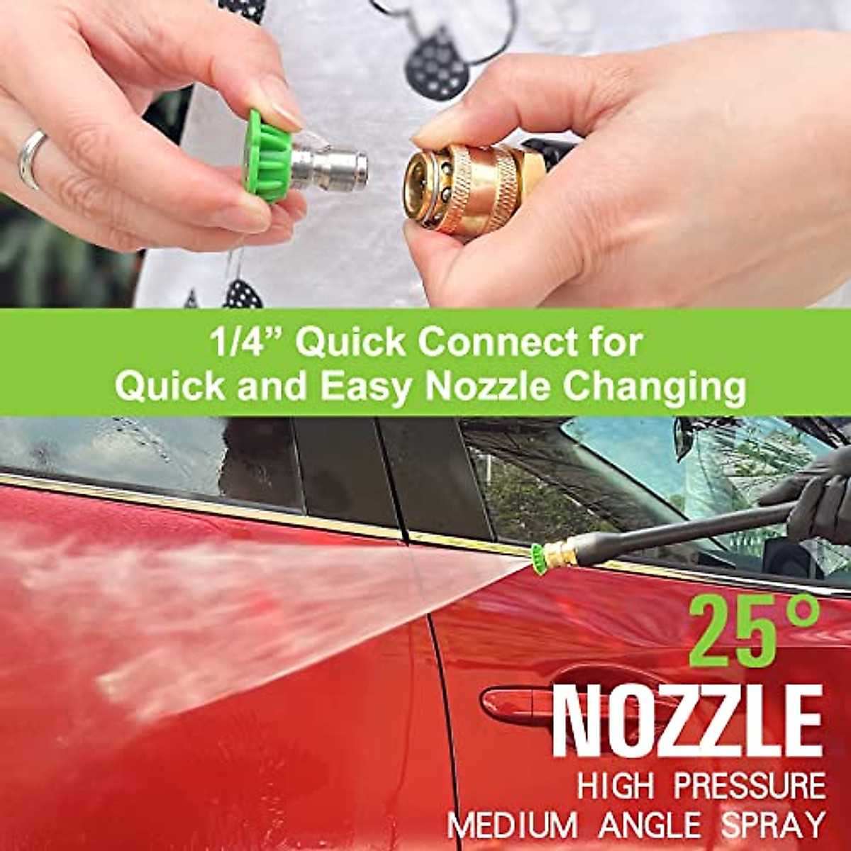 High Pressure Water Spray Gun Wand Jet Nozzle Tips, Power Washer Water Gun Compatible with Some of Greenworks Karcher Ryobi Homelite Powerstroke Electric Pressure Washer Max 1900 PSI