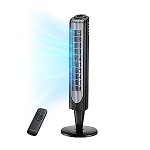 Pelonis 36-Inch Tower Fan for Bedroom – Oscillating Tower Fan with Remote Control – Indoor Quiet Fan with 3 Speeds, 4 Modes and 15-Hour Timer – ETL Certified