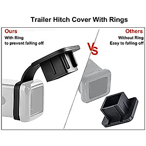 2PCS 2 Inch Trailer Hitch Cover, Receiver Tube Hitch Plug Insert Cap Compatible with Class 3 4 5 Hitches for Toyota Ford Jeep Chevrolet Nissan Dodge Ram Porsche Mercedes Benz Ranger ATV UTV