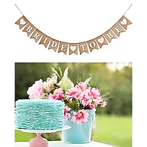 Shimmer Anna Shine Bride to Be Burlap Banner for Bridal Shower, Bachelorette, Engagement and Wedding Party Decorations