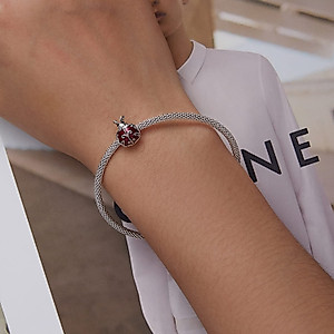 Pattern Ladybug Charm 925 Sterling Silver Charm Fits For Pandora Bracelet Necklace