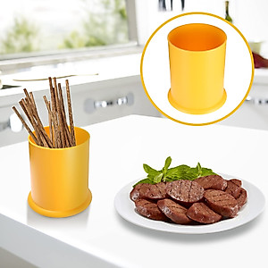 DOITOOL Ceramic Dishes Plastic Kitchen Utensil Holder Utensil Crock Cutlery Holder Spoon Spatula Holder Utensil Caddy Organizer for Kitchen Countertop Yellow Spoons Silverware