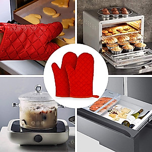 Oven Mitts Heat Resistant 500 Degrees- Non Slip Silicon Kitchen Gloves for Grilling/Cooking/Baking/Barbecue 1 Pair